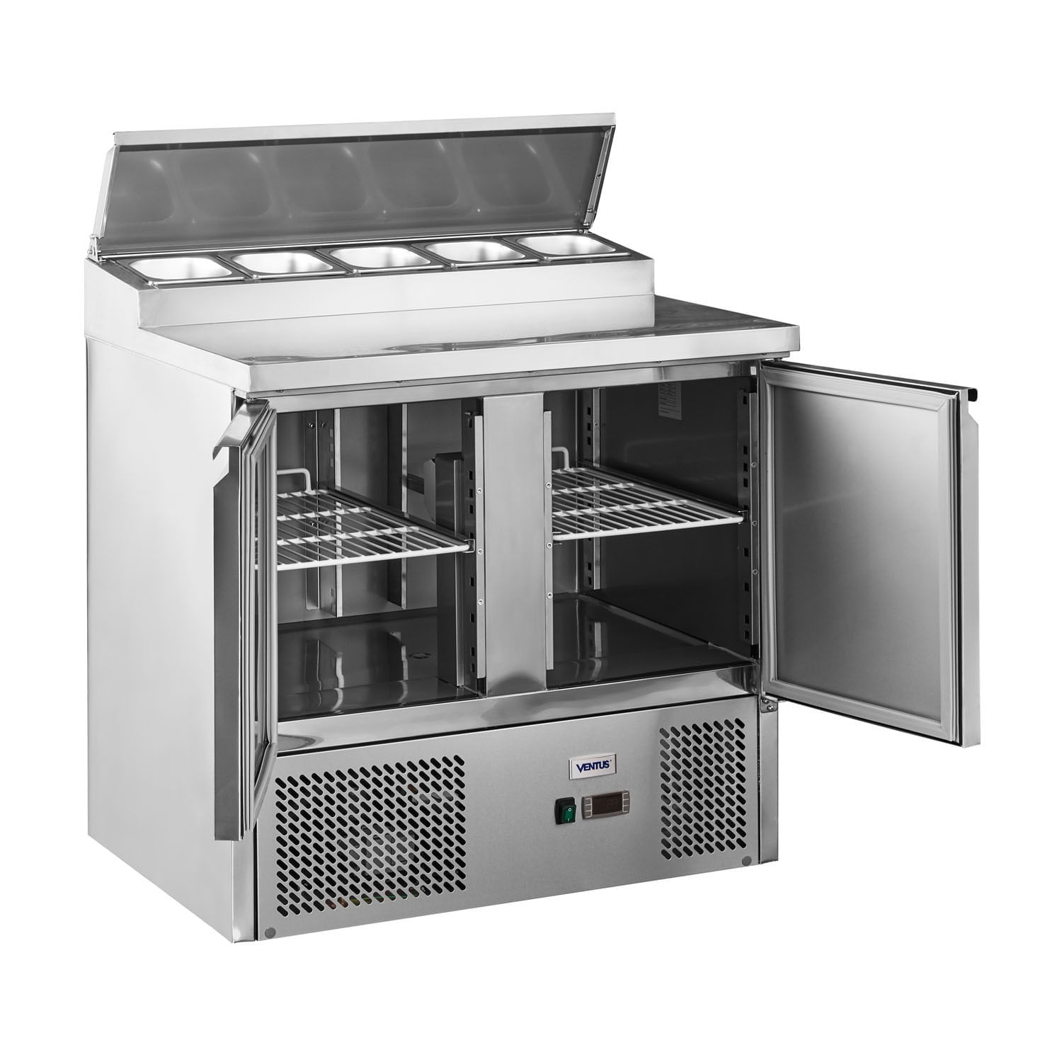 Mesón Saladette 2 Ptas Cubierta Acero Inox Vmrsl-370 Benefit Ventus